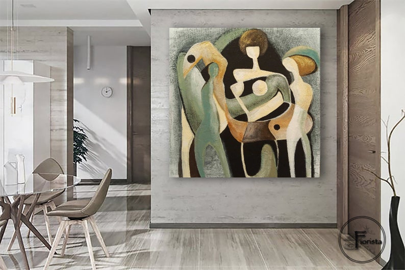 Abstract Human Painting Wall Art Abstract Shapes Modern | Etsy