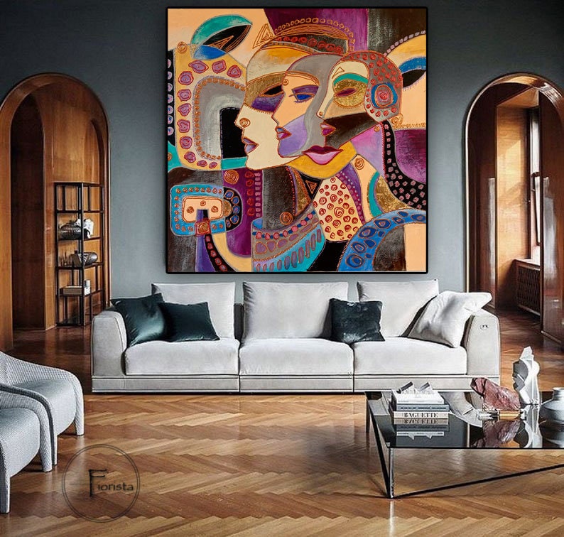 Aliens,original Abstract Painting,oil&acrylic Paintings on Canvas,wall ...