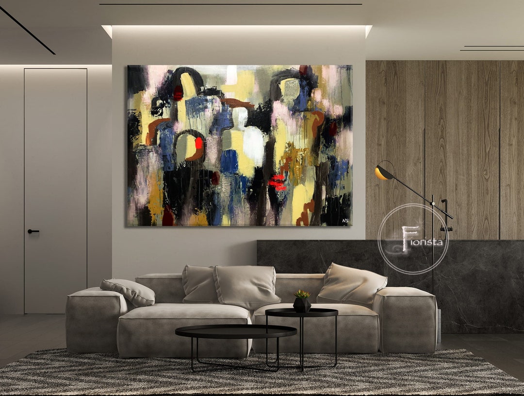 Abstract Figurative Paintings on Canvas in Dark Colors Expressionist ...