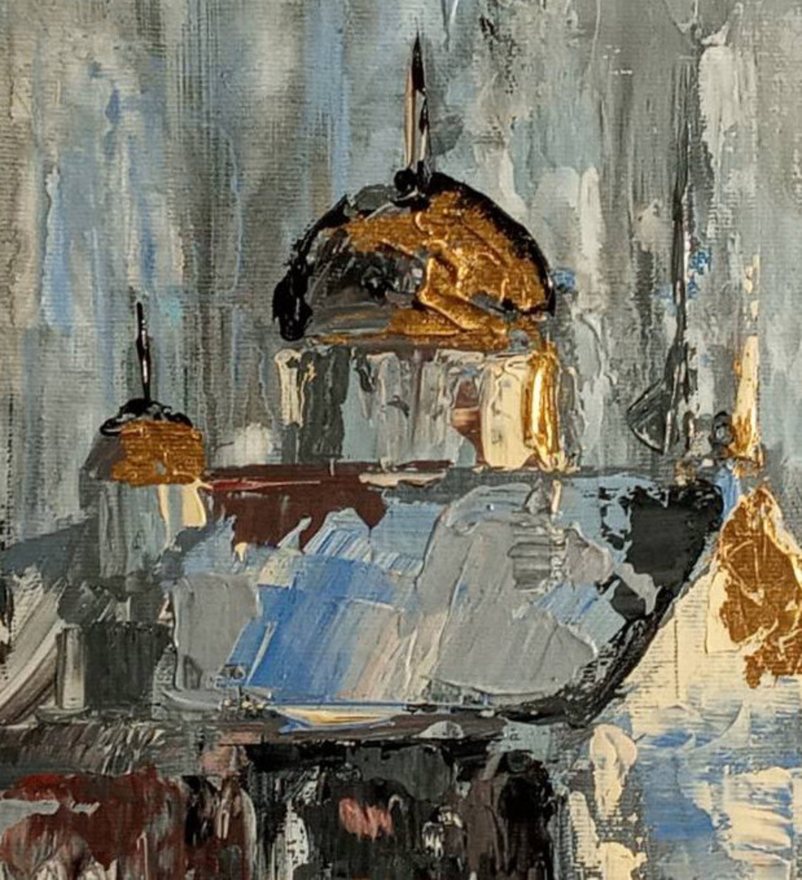Venice Abstract City Landscape Textured Oil Painting Modern Abstract ...