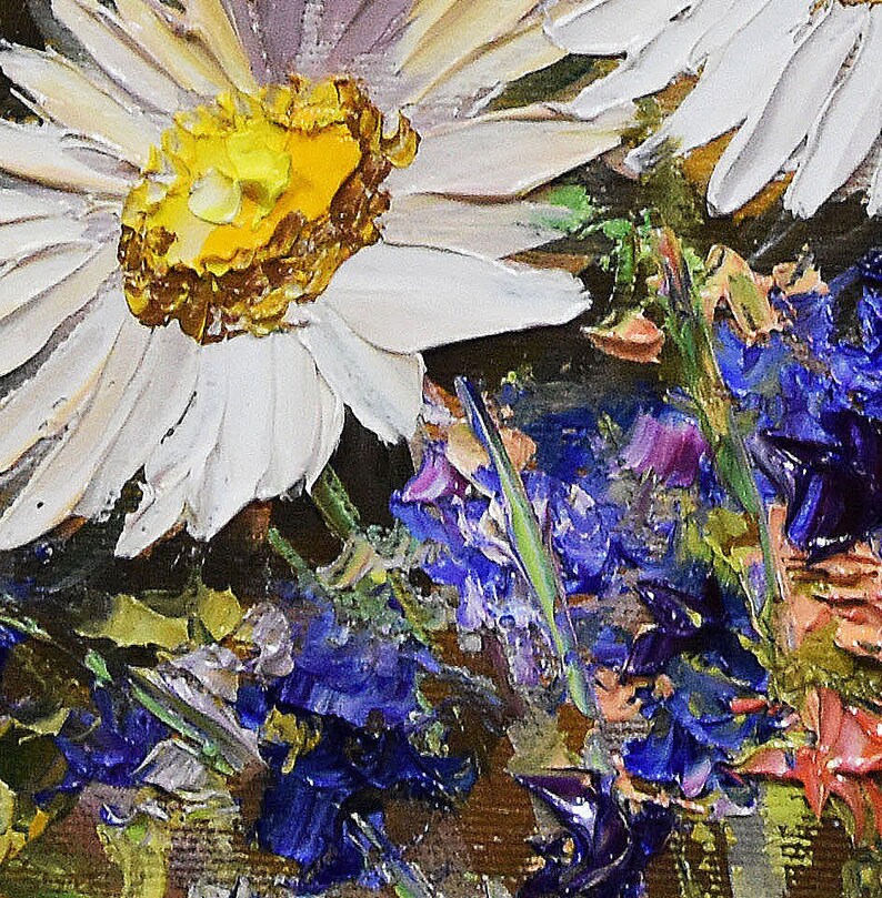 Chamomile Impasto Impressionism Author's Oil Painting - Etsy