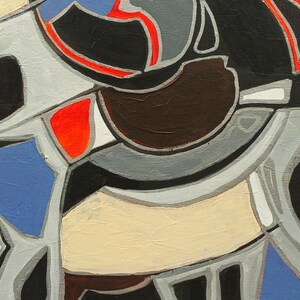 Abstract Painting African Art Blue Wall Art Red Color Painting ...