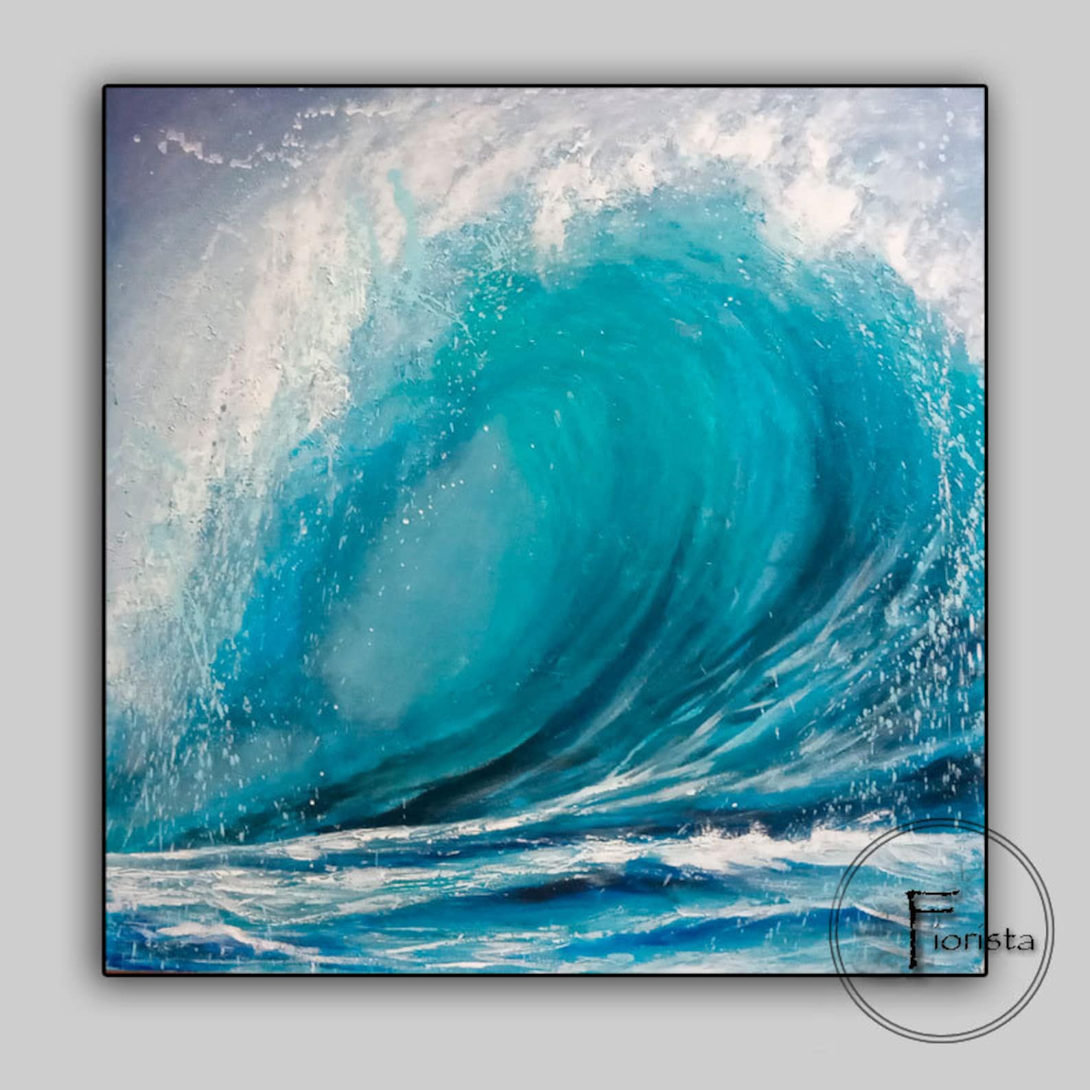 Ocean Wave Painting Abstract Canvas Paintings Texture Painting | Etsy