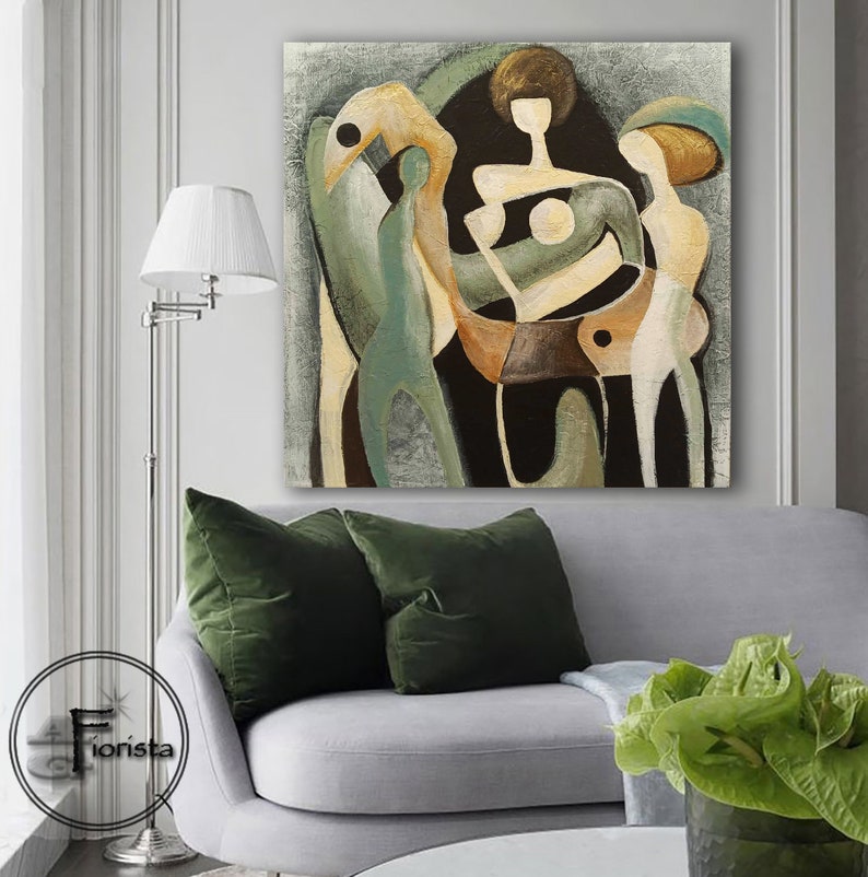 Abstract Human Painting Wall Art Abstract Shapes Modern | Etsy