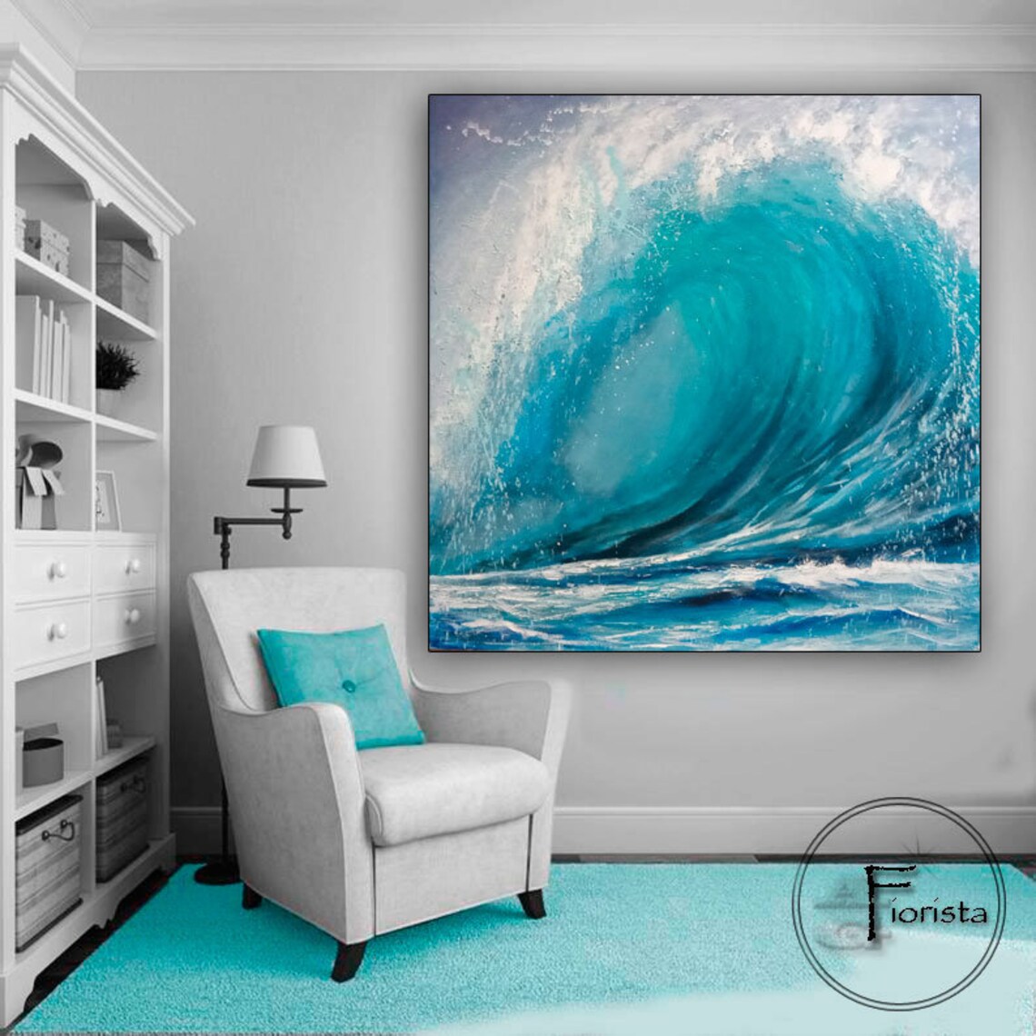 Ocean Wave Painting Abstract Canvas Paintings Texture Painting | Etsy