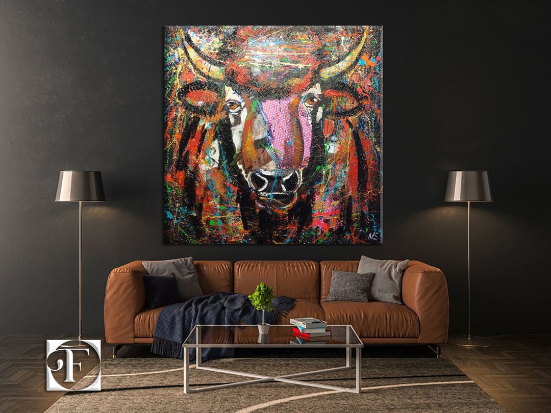 Оriginal Bison Art, Collage,abstract Bison Artwork Original Animals ...