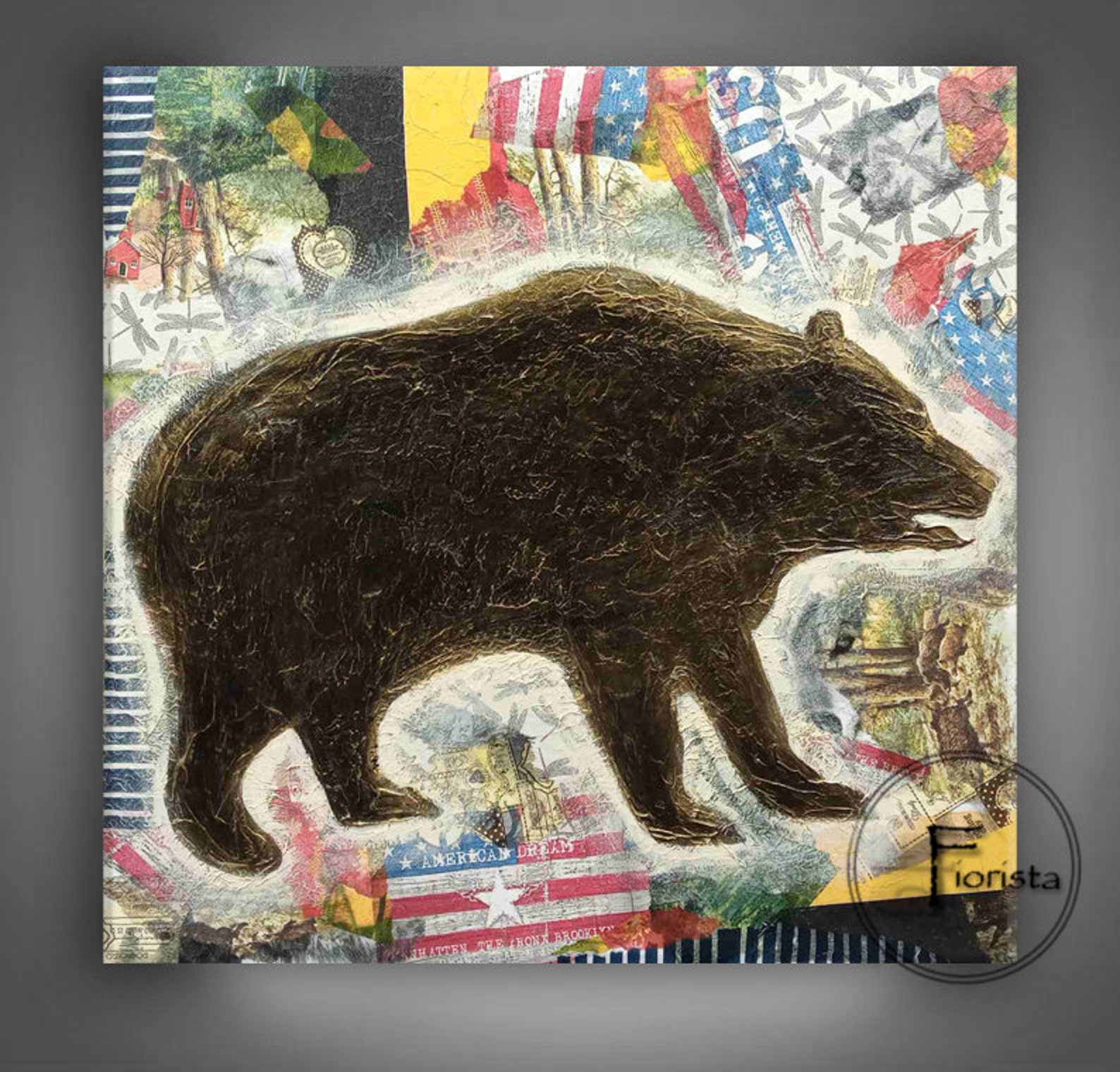 Abstract Bear Big Modern Painting American Bear Textured - Etsy