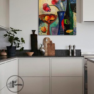 Still Life Abstract Painting,kitchen Wall Art, Kitchen Fruit Oil Paint ...