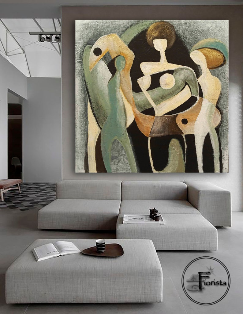 Abstract Human Painting Wall Art Abstract Shapes Modern | Etsy