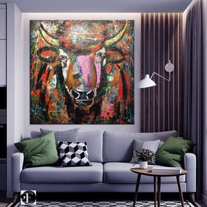 Оriginal Bison Art, Collage,abstract Bison Artwork Original Animals ...