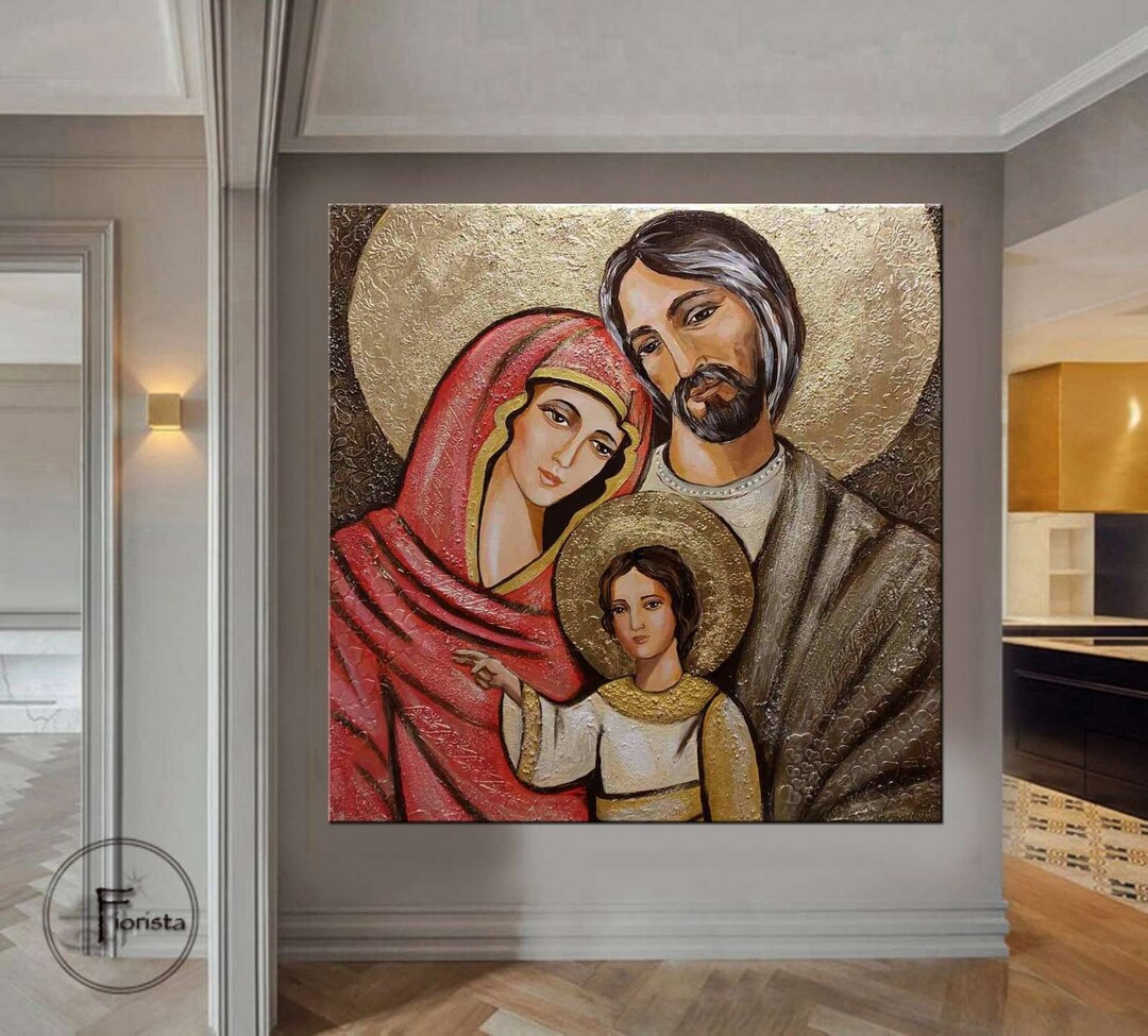 Holy Family, Mary Joseph Jesus Portrait, Christian Icon Holy Family ...