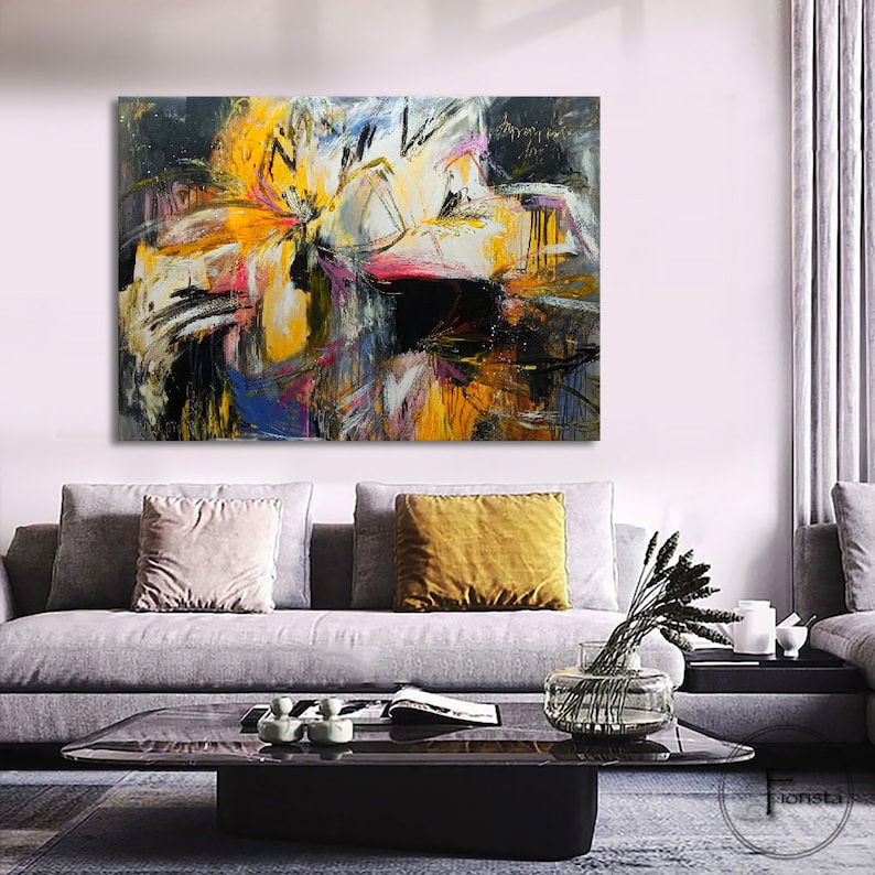 Flower Art, Large Abstract Canvas Art, Abstract Painting Original ...