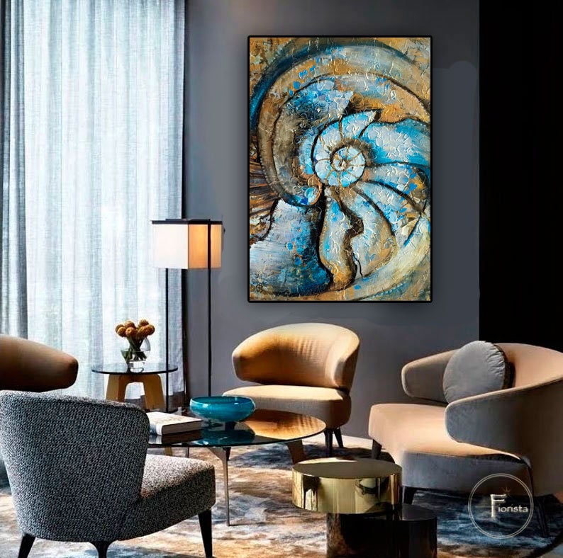 Gold Shell Texture Wall Painting Oversized Oil Painting Abstract ...