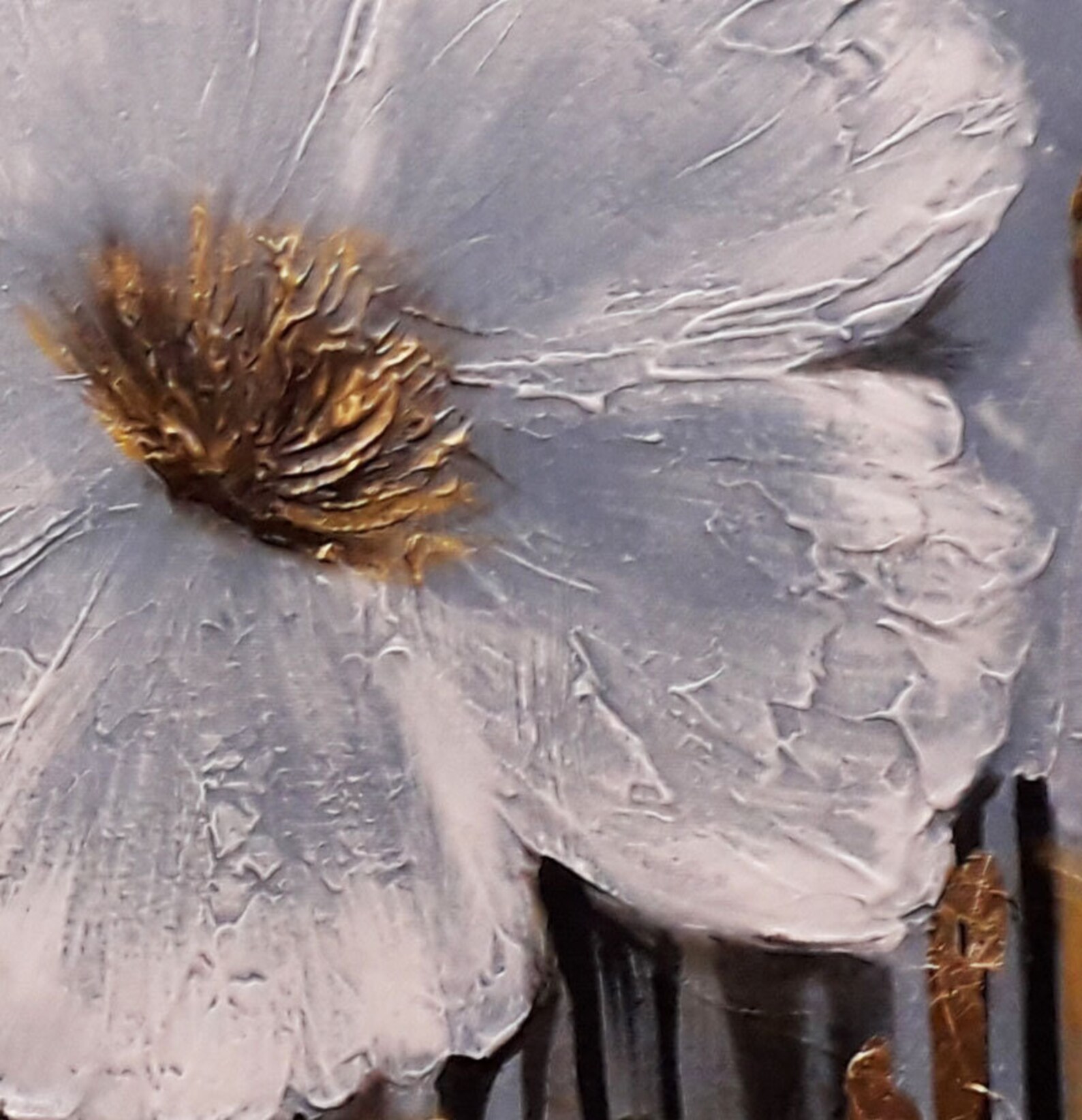 White Flowers Original Abstract Flower Painting Romantic Wall - Etsy