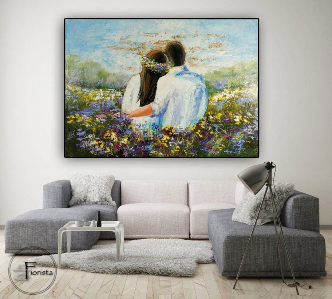 Lovers. Original Painting Impressionism Modern Oil Painting Landscape ...