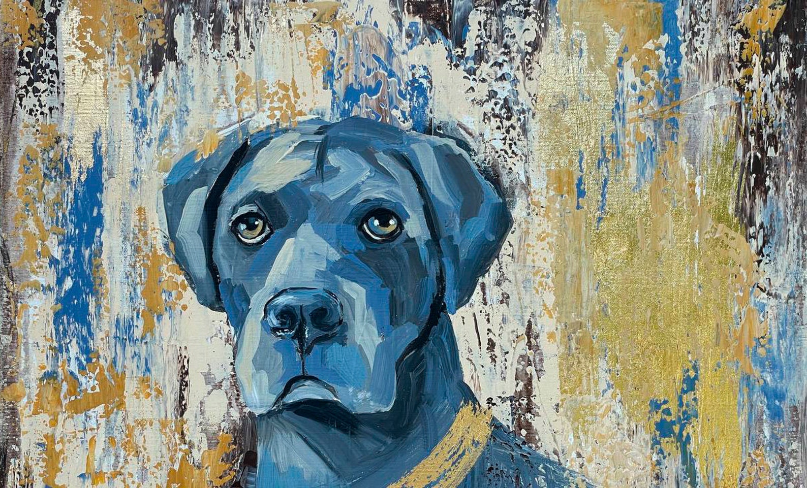 Your Pet Portrait Original Abstract Canvas Painting Wall Art Cane Corso ...