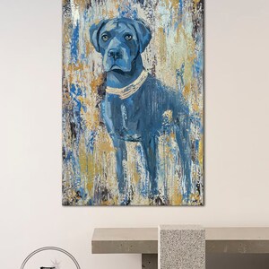 Your Pet Portrait Original Abstract Canvas Painting Wall Art Cane Corso ...