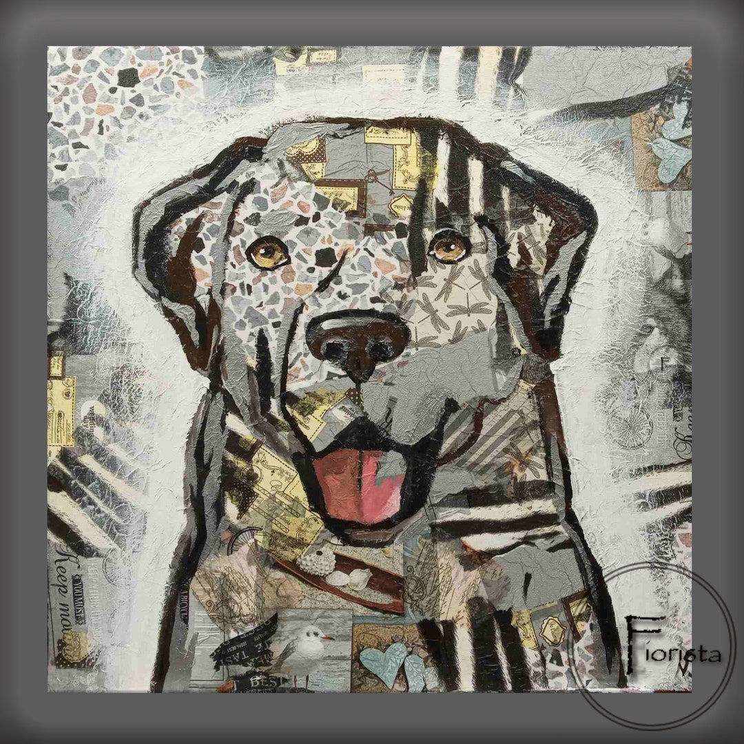 Labrador Art Pet Portrait Original Technique Modern Wall Decor Dog Art ...