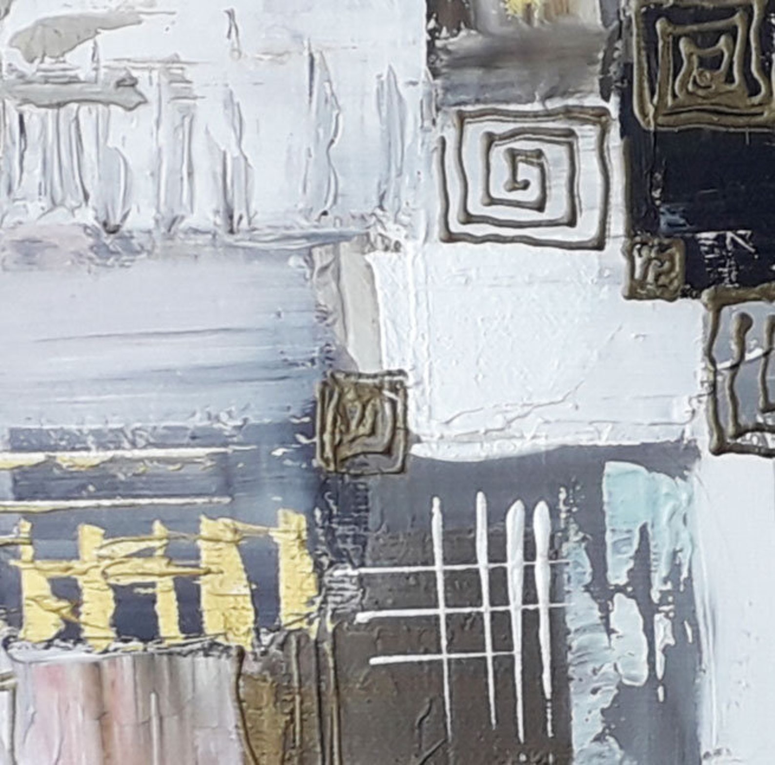 Modern Abstract Original Texture Minimalist Black and White - Etsy