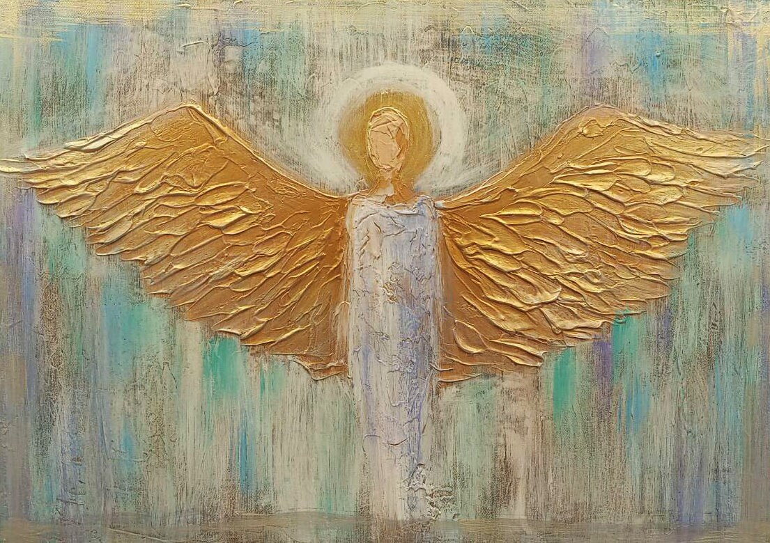 Angel Painting, Texture Angel Wings, Golden Art 3d, Religious Art ...