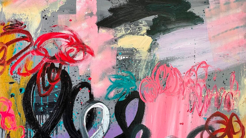 Large Modern Abstract Colorful Paintings on Canvas Acrylic - Etsy