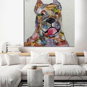 Abstract Painting of Cane Corso Dog Colorful Textured Dog Pet Portrait ...