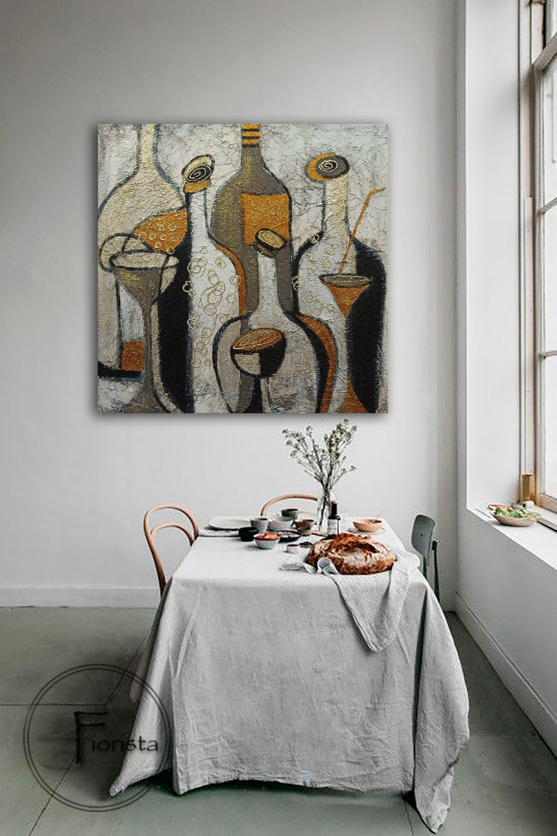 Still Life Abstract Painting Kitchen Art Dining Room Wall - Etsy