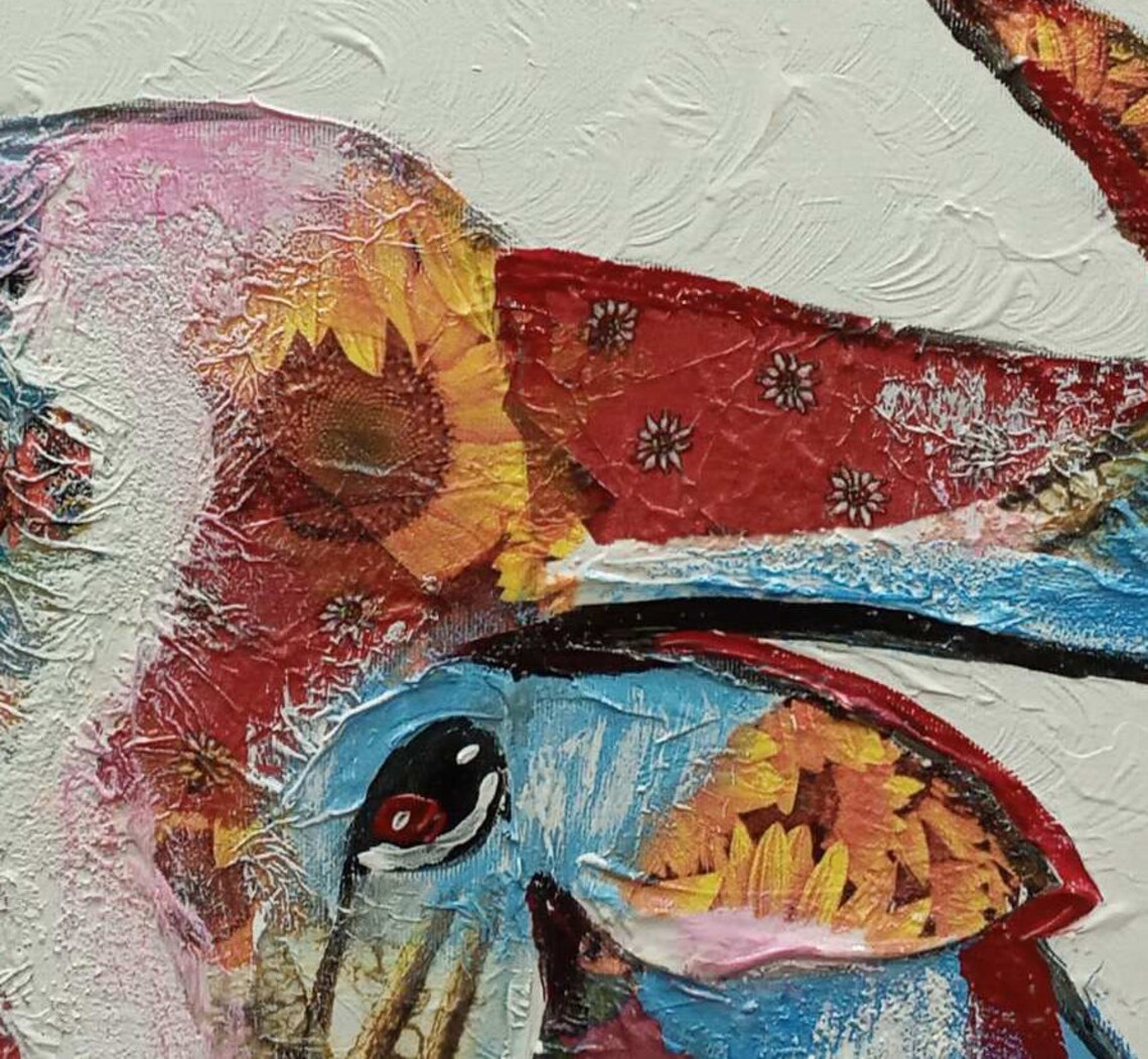 Large Textured Bull Bull Art Bright Modern Decor With Bull - Etsy