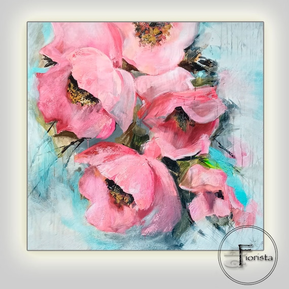Modern Pink Flower Painting