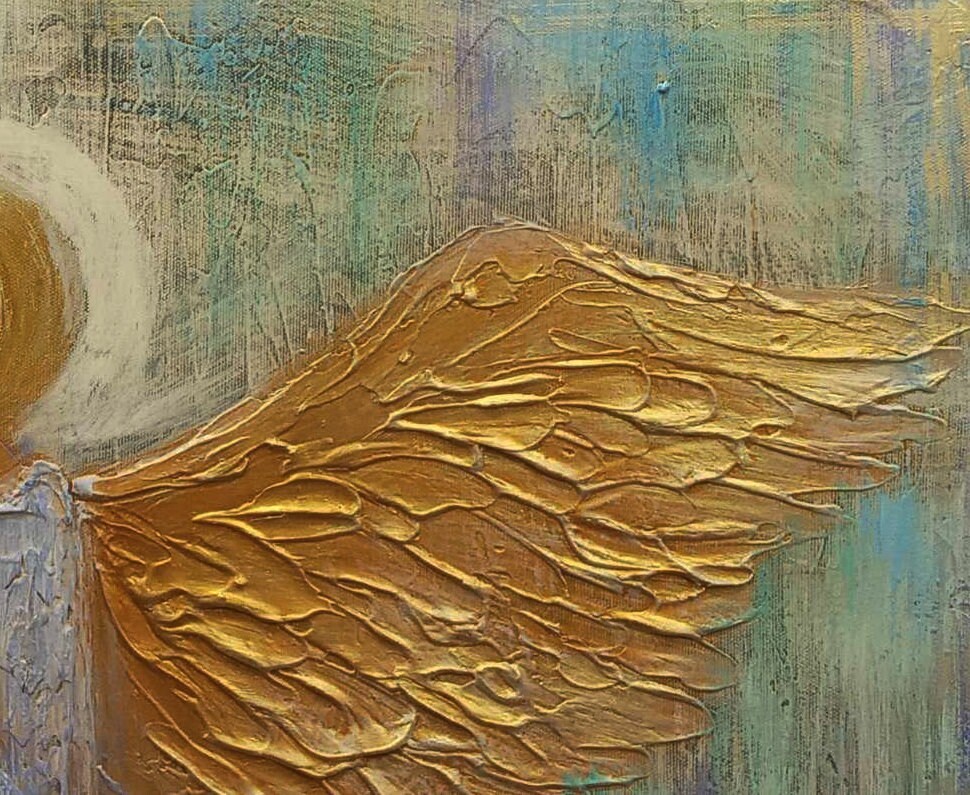 Angel Painting, Texture Angel Wings, Golden Art 3d, Religious Art ...