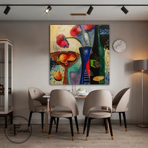 Still Life Abstract Painting,kitchen Wall Art, Kitchen Fruit Oil Paint ...