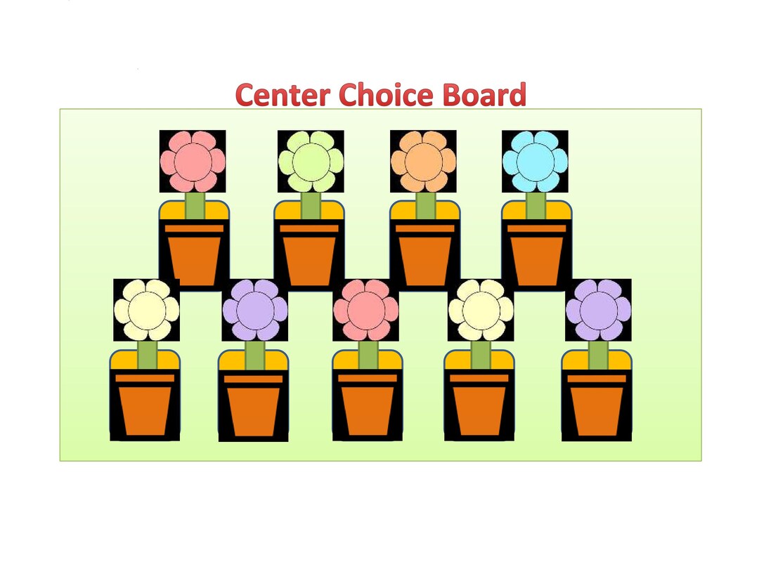 Center Choice Board Pdf - Etsy