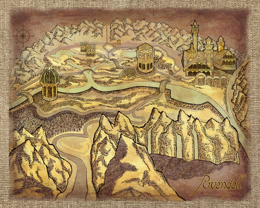 Rivendell Map - Print - Etsy
