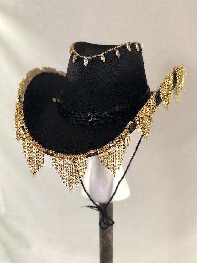 Rhinestone Fringe Cowboy Hat - Customizable - Etsy Canada
