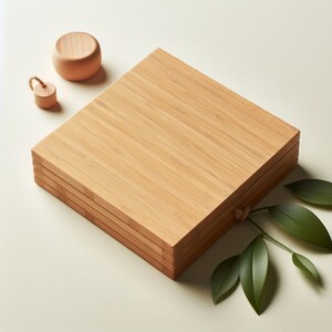 Square Bamboo Coasters With Holder (4pcs Coaster + 1 Storage Box ...
