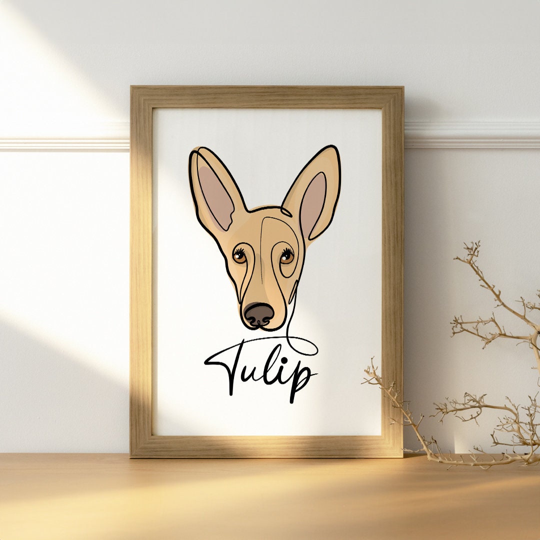 Personalized Minimalist Dog Line Art, Quick Digital Portrait, Ideal ...