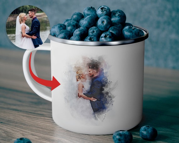 Custom Hand-drawn Watercolor Mug Coffee Mug With Name | Etsy