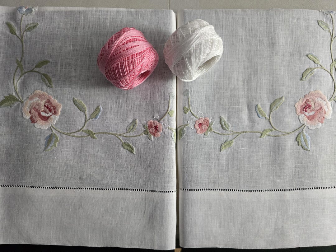 Embroidered Sheet With Hand Finishing Pure Bellora Linen of the Highest ...