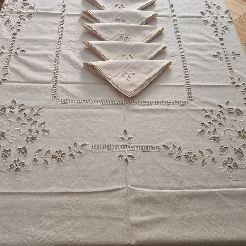 Embroidered Tablecloth - Etsy