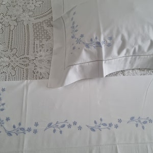 Machine Embroidered Sheet in Pure Cotton Percale of the Highest Quality ...