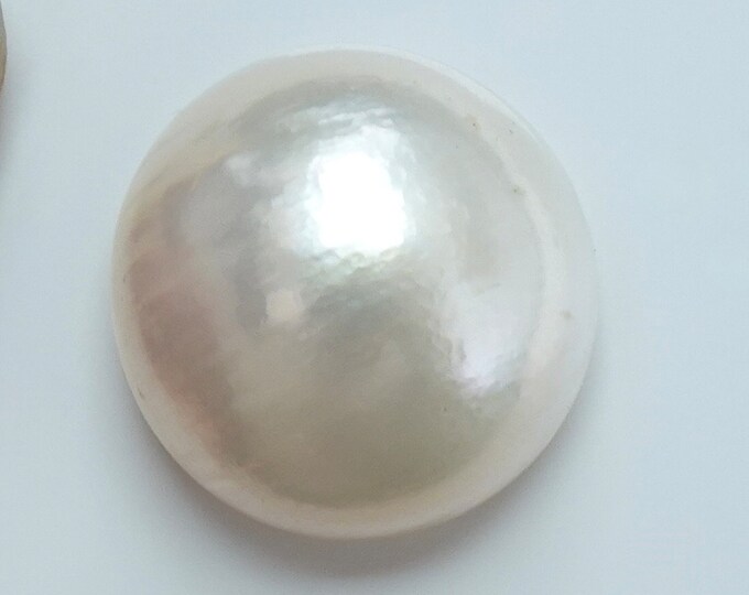 Jumbo Mabe Blister Pearl, 19.5mm, Natural Metallic Ivory Color, Intense ...