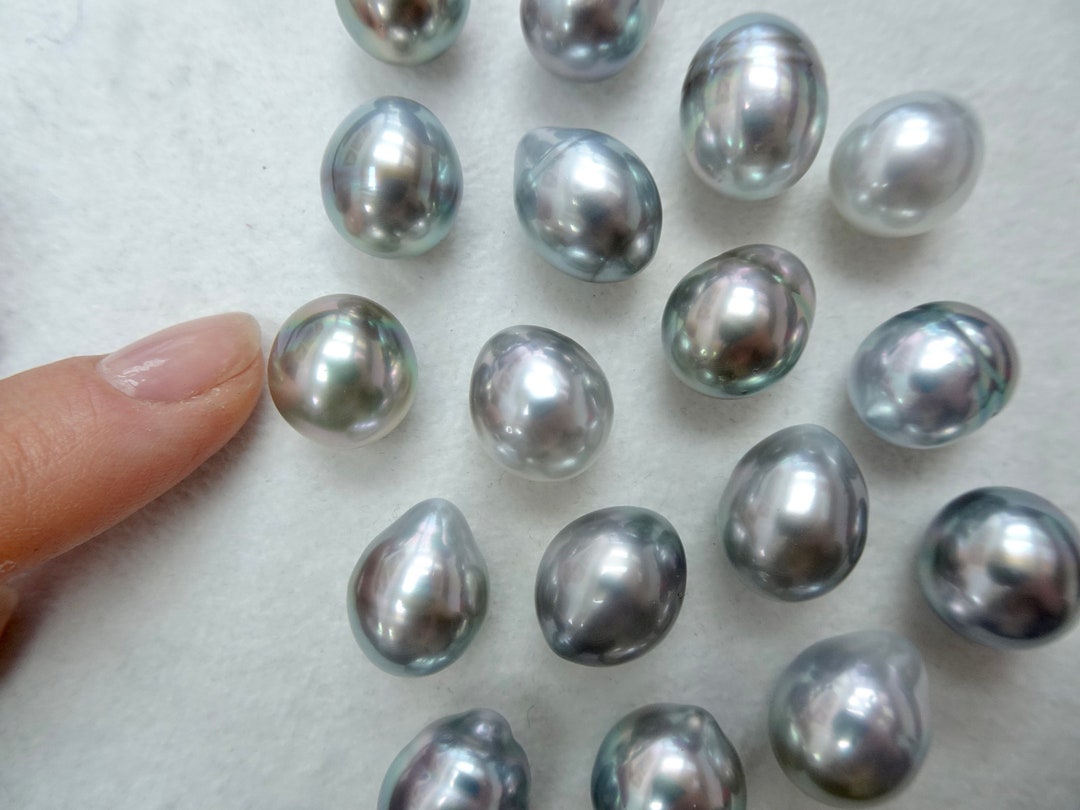 SILVER-BLUE Beautiful Natural Color, Tahitian Baroque Pearl, Excellent ...