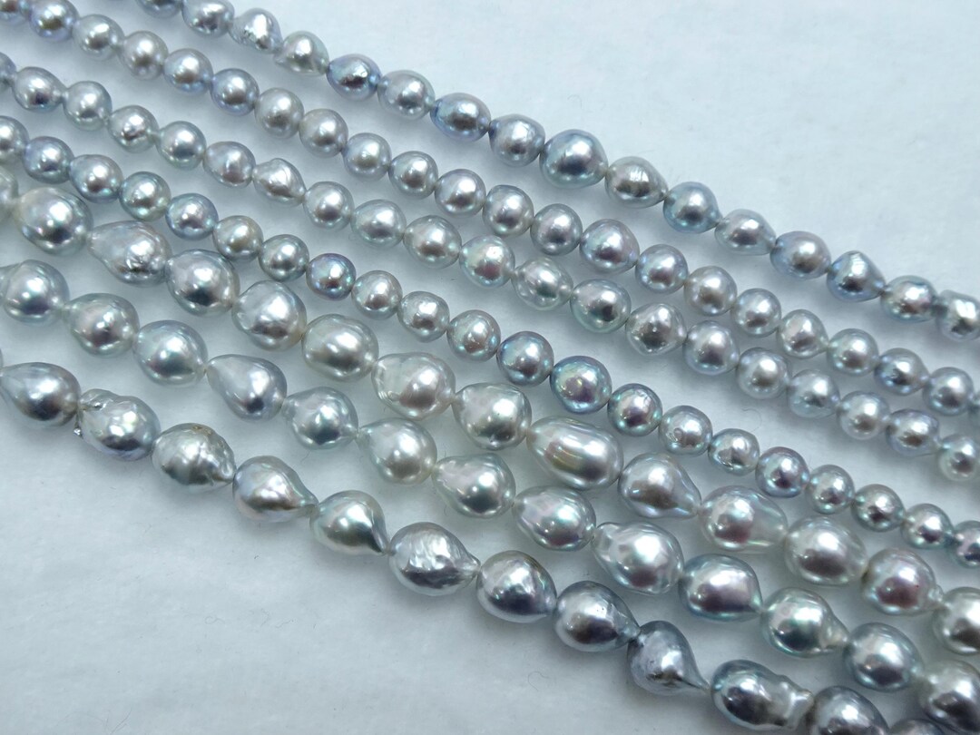 BLUE AKOYA Pearls Various Options - 16 Inches Length for Jewelry Making ...