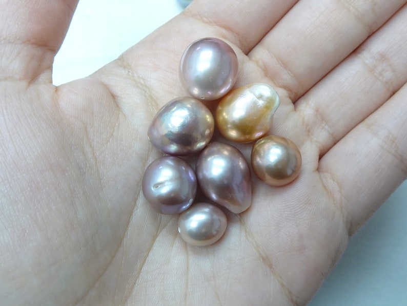 11-18mm Freshwater Natural Color Metallic Pink and Purple Pearl, High ...