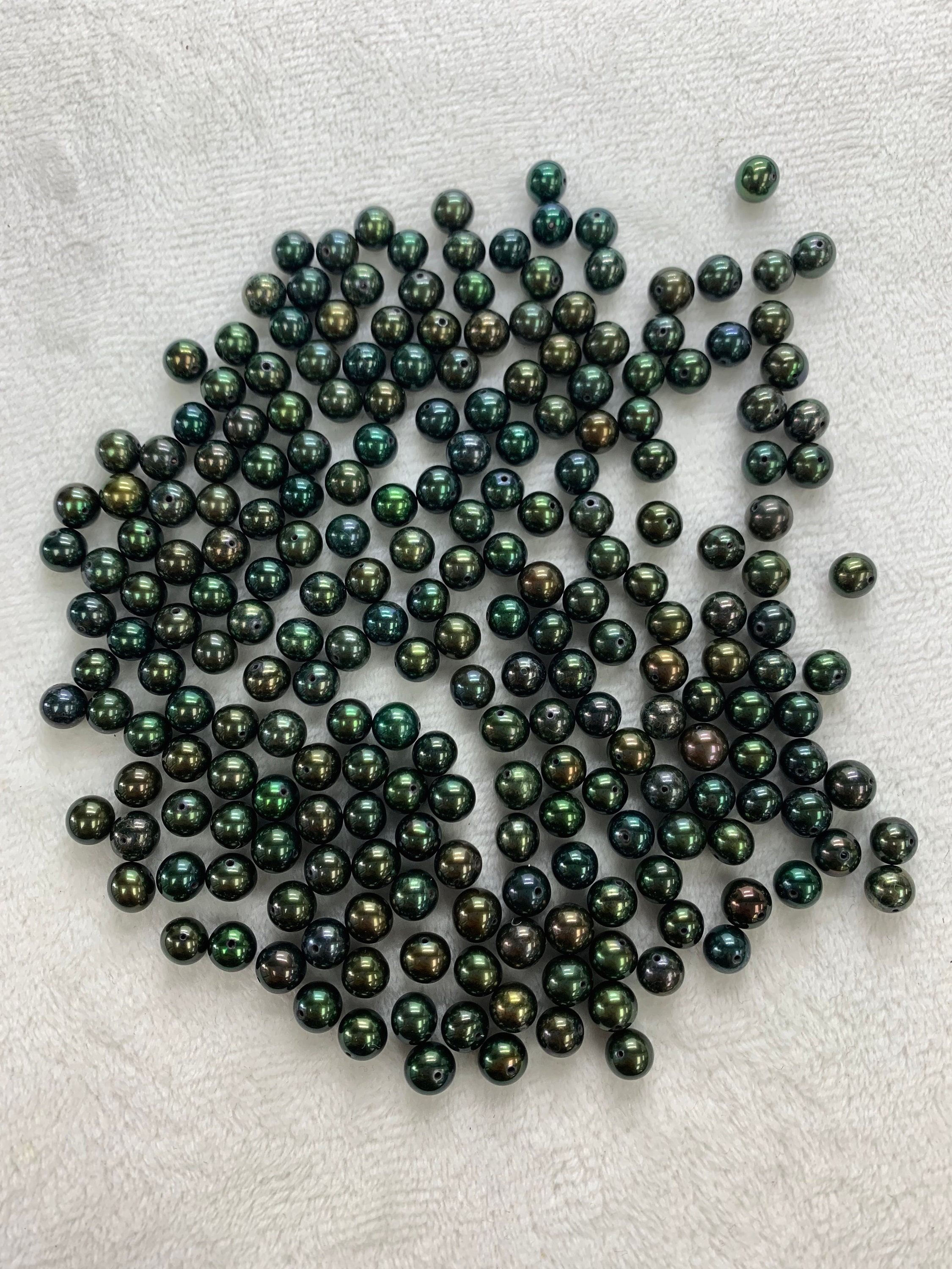 Freshwater 6-6.5mm Pearls Treated-color, Semi-round, Genuine Pearl ...