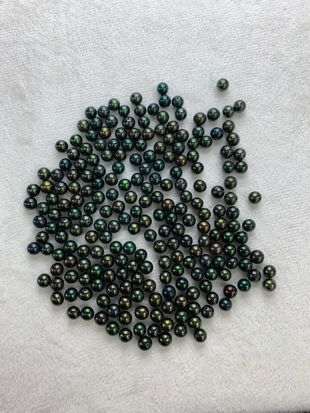 Freshwater 6-6.5mm Pearls Treated-color Semi-round Full-drilled Genuine ...