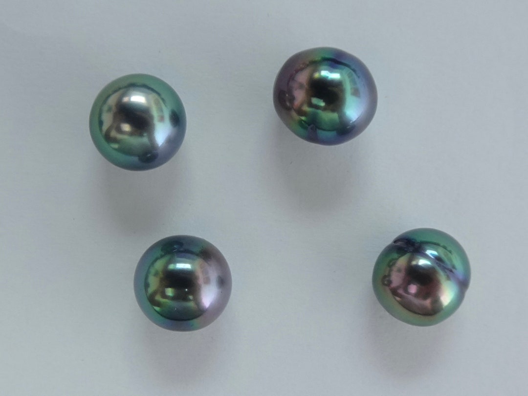 BRIGHT PEACOCK COLORS, Tahitian Circle' Pearl 9mm-10mm, Excellent ...