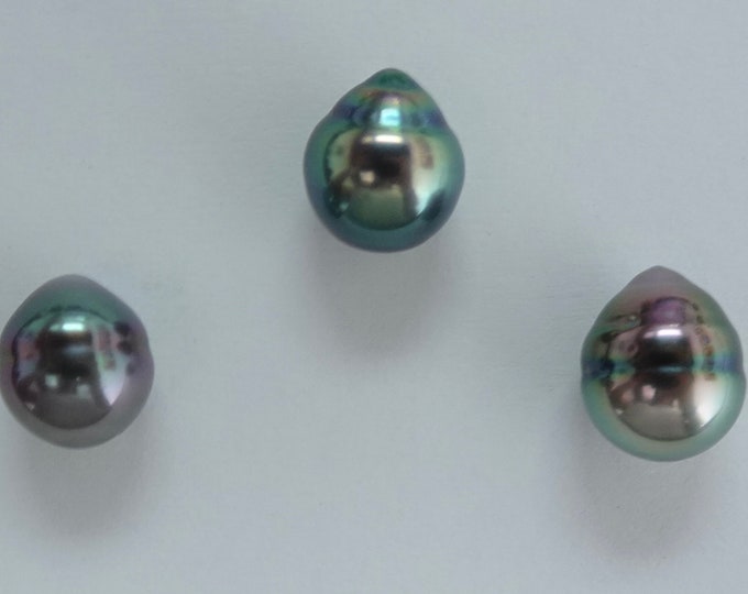 NATURAL RAINBOW COLORS, Tahitian Circle' Pearl 9mm-10mm, Excellent ...