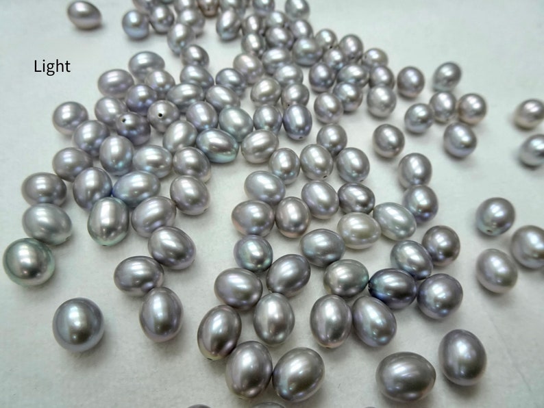 Drop-shape Freshwater 8mm-8.5mm Treated Color, Half-drilled, Genuine ...