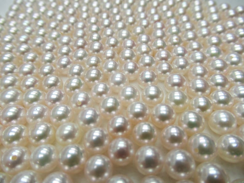 Japanese Akoya Pearl 5mm-9mm, Half Drilled, Round, High Luster, Genuine ...